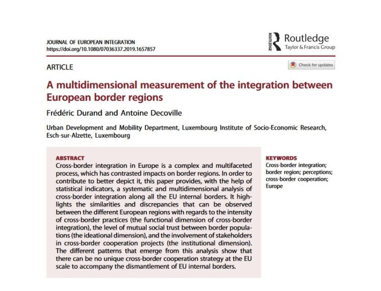 "A multidimensional measurement of the integration between European ...